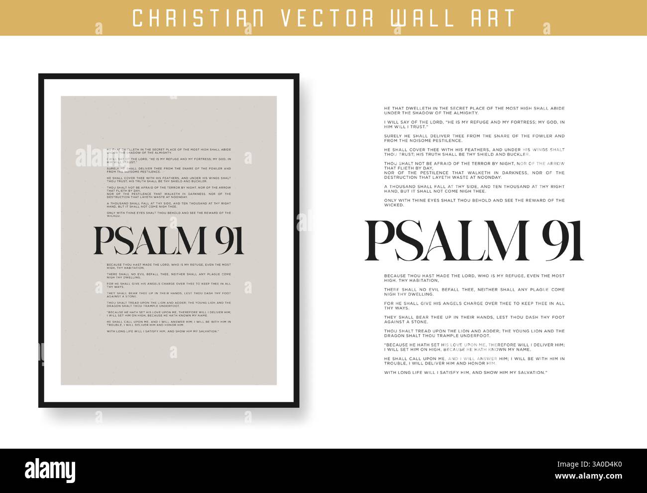 Psalm 91 Christian scripture motivation poster and inspirational wall ...