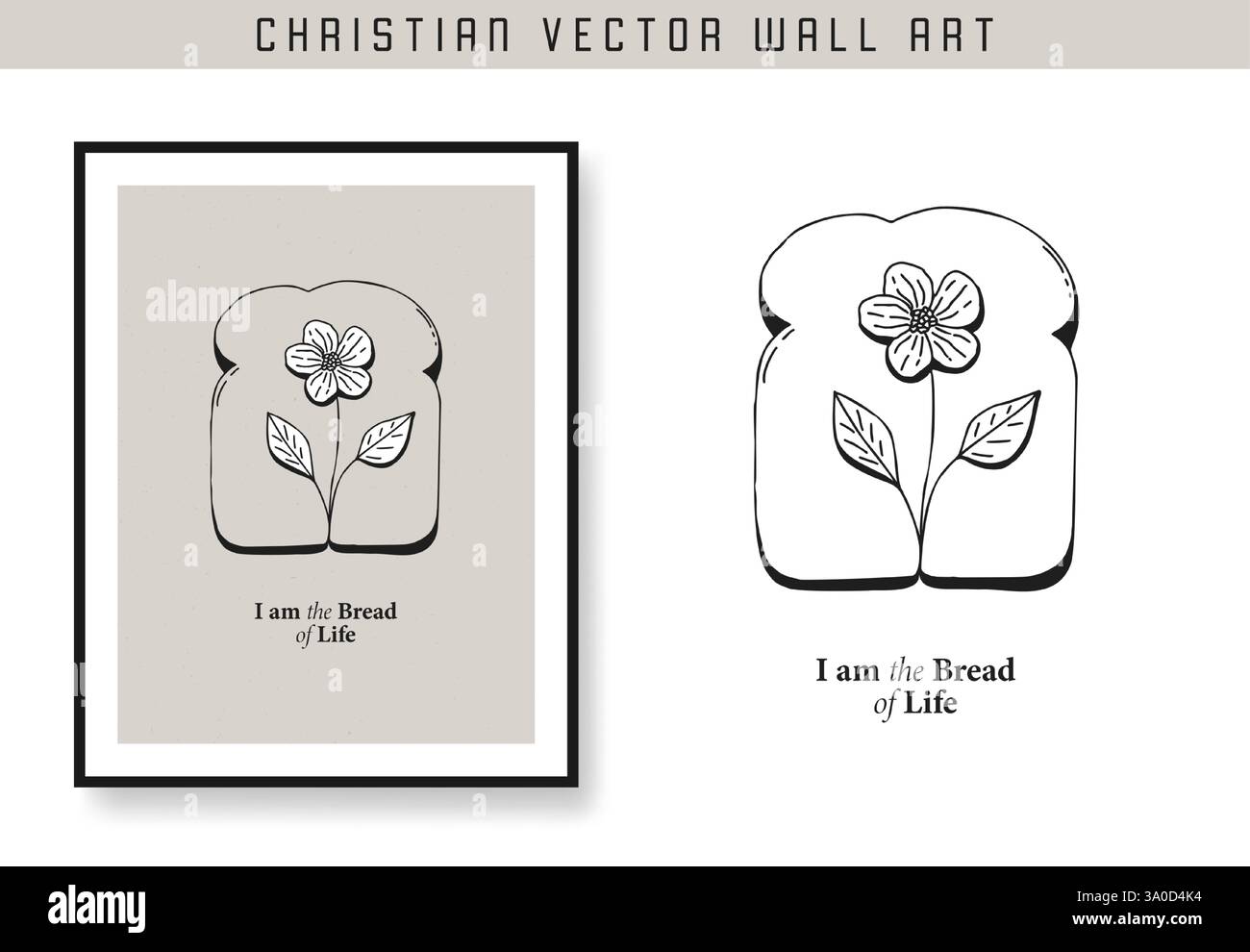 I am the bread of life. Christian scripture motivation poster and ...