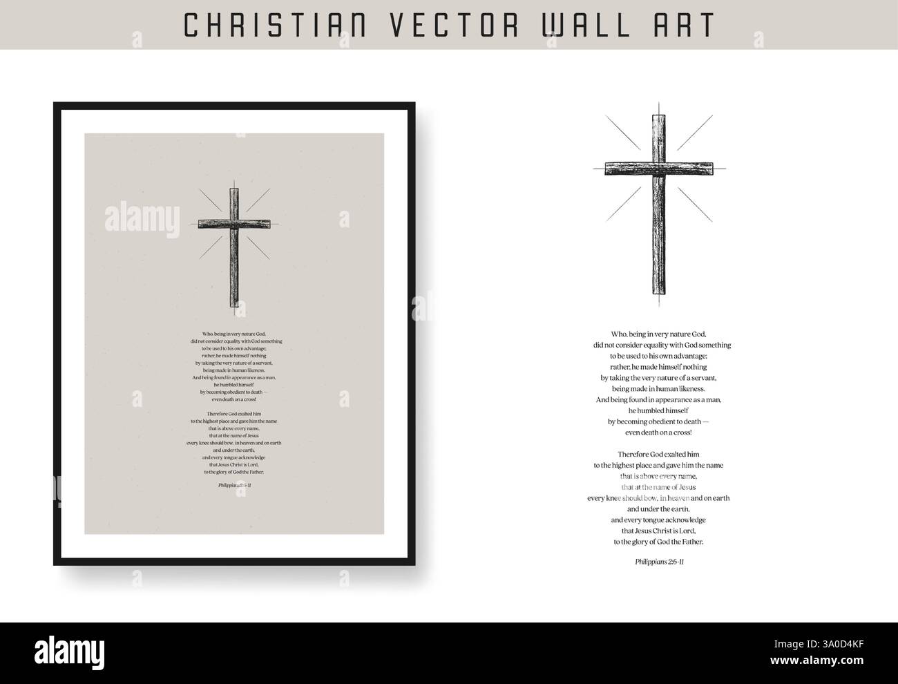 Christian cross motivation poster and inspirational wall art. Bible ...