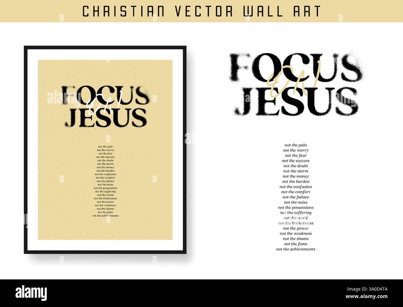 Focus on Jesus. Christian scripture motivation poster and inspirational ...