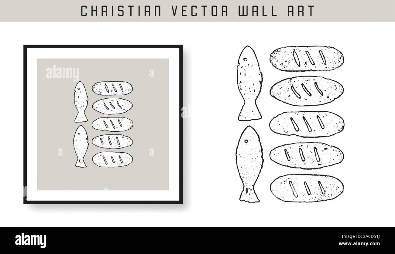 5 Bread and 2 Fish. Jesus Feeds 5000. Christian scripture motivation ...