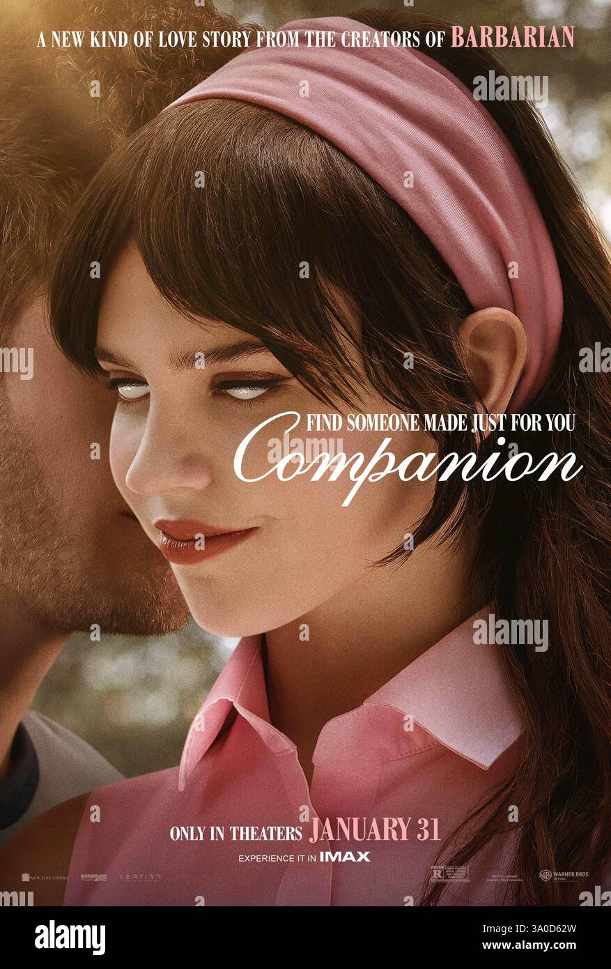 Companion Sophie Thatcher poster Stock Photo - Alamy