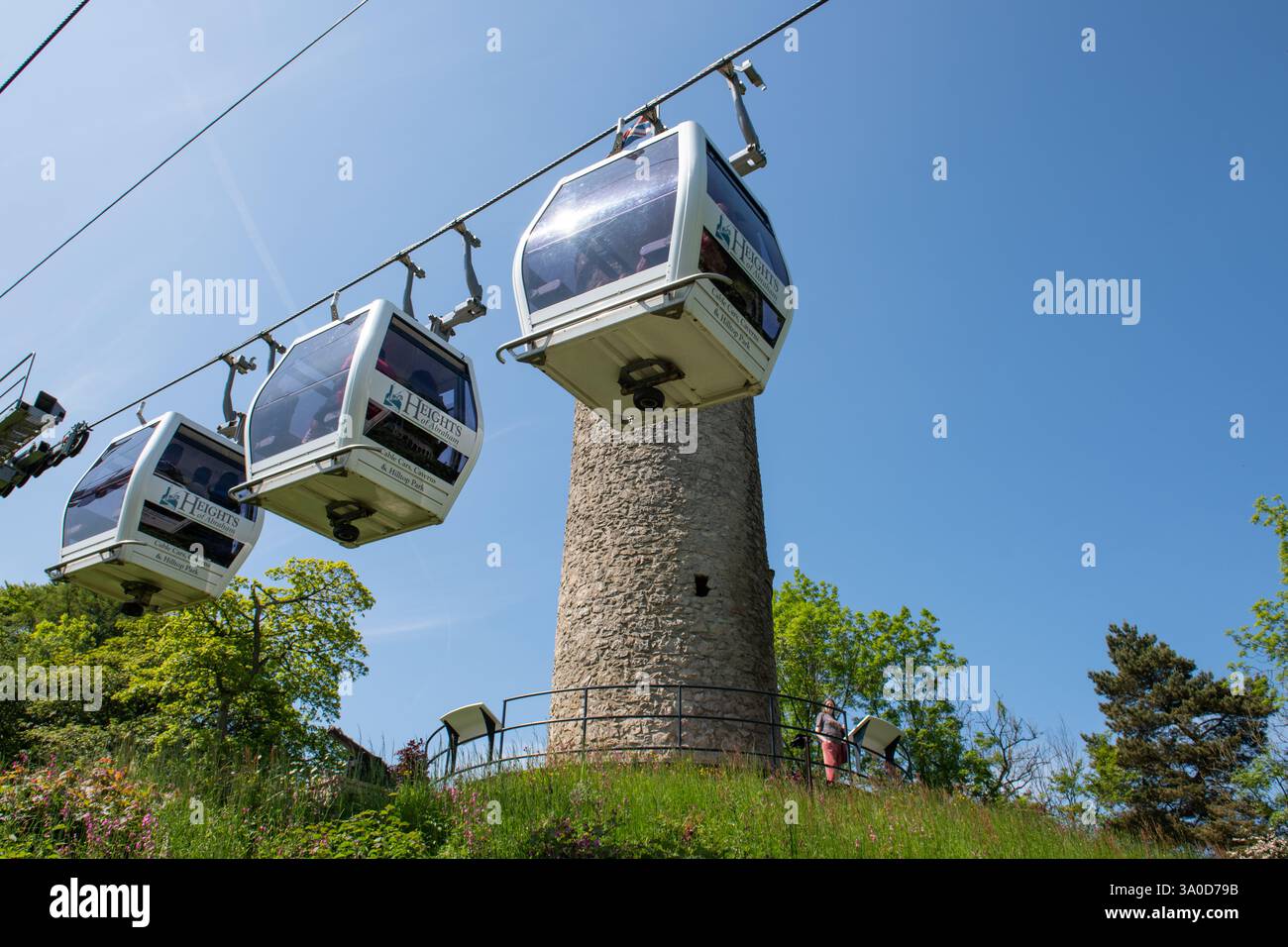 Matlock Bath.Derbyshire.United Kingdom.June 3rd 2023.The cable car is ...