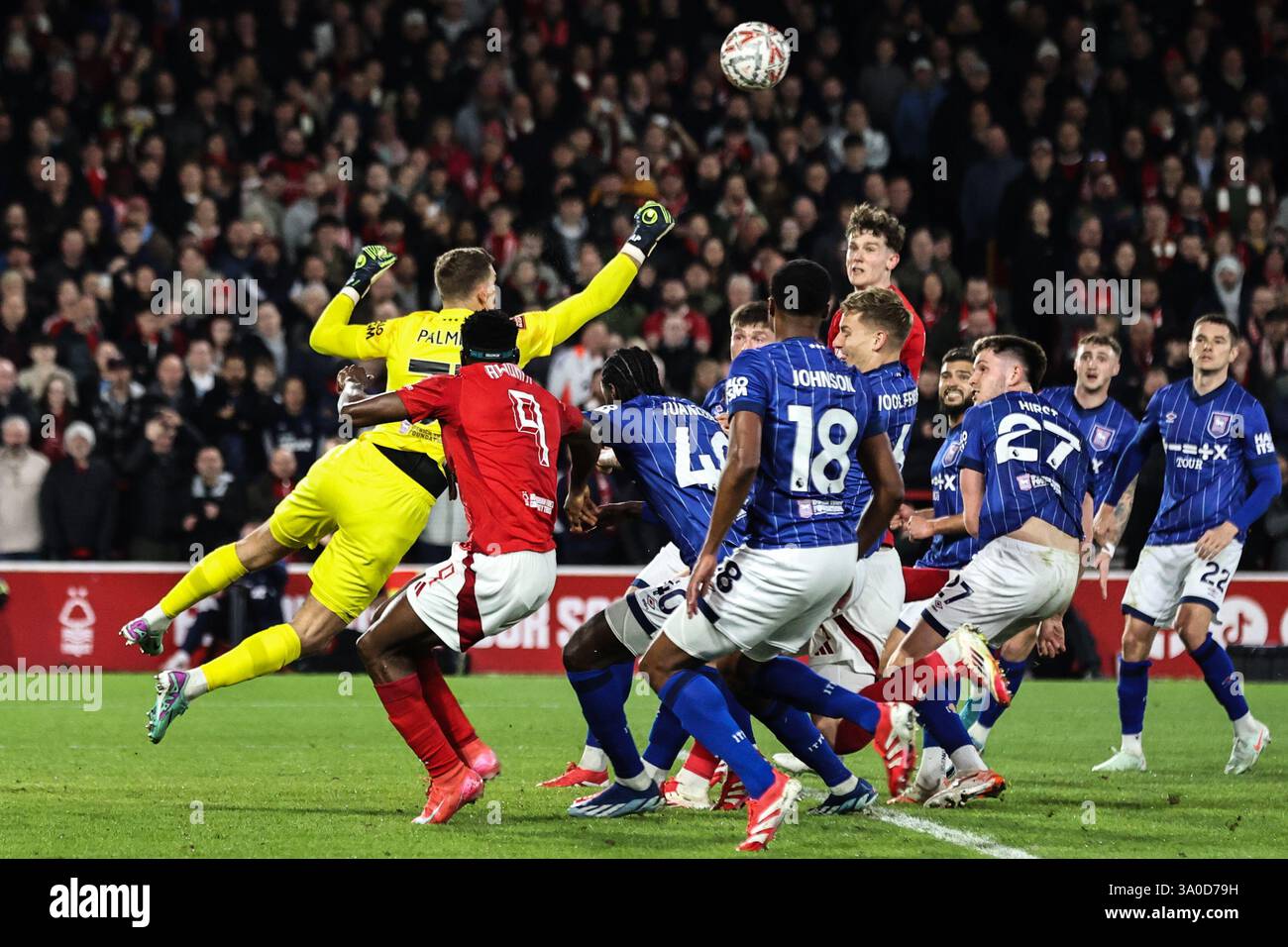 Nottingham, UK. 03rd Mar, 2025. Alex Palmer of Ipswich Town punches the ...