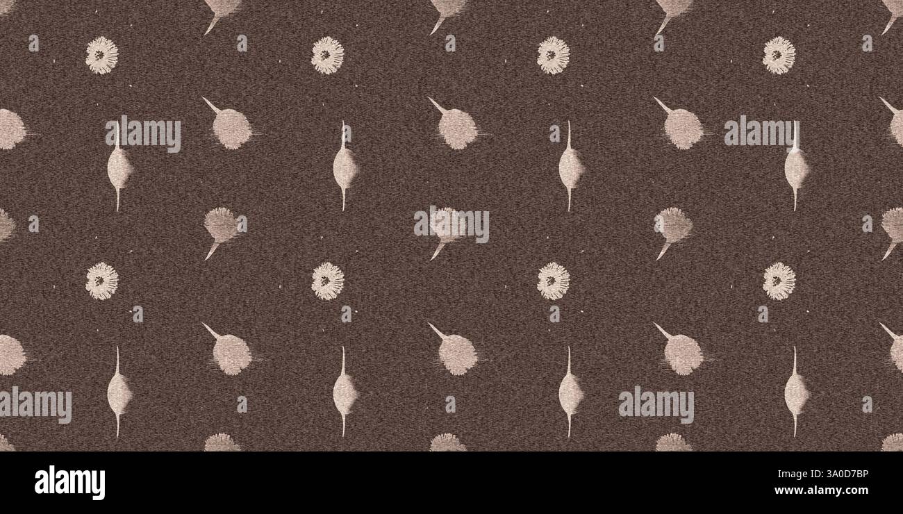 Mocha brown linen floral patterns seamless patterns border design ...