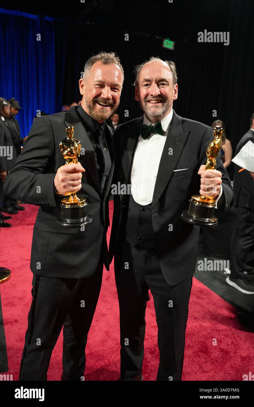Los Angeles, USA. 02nd Mar, 2025. Lee Sandales and Nathan Crowley pose ...