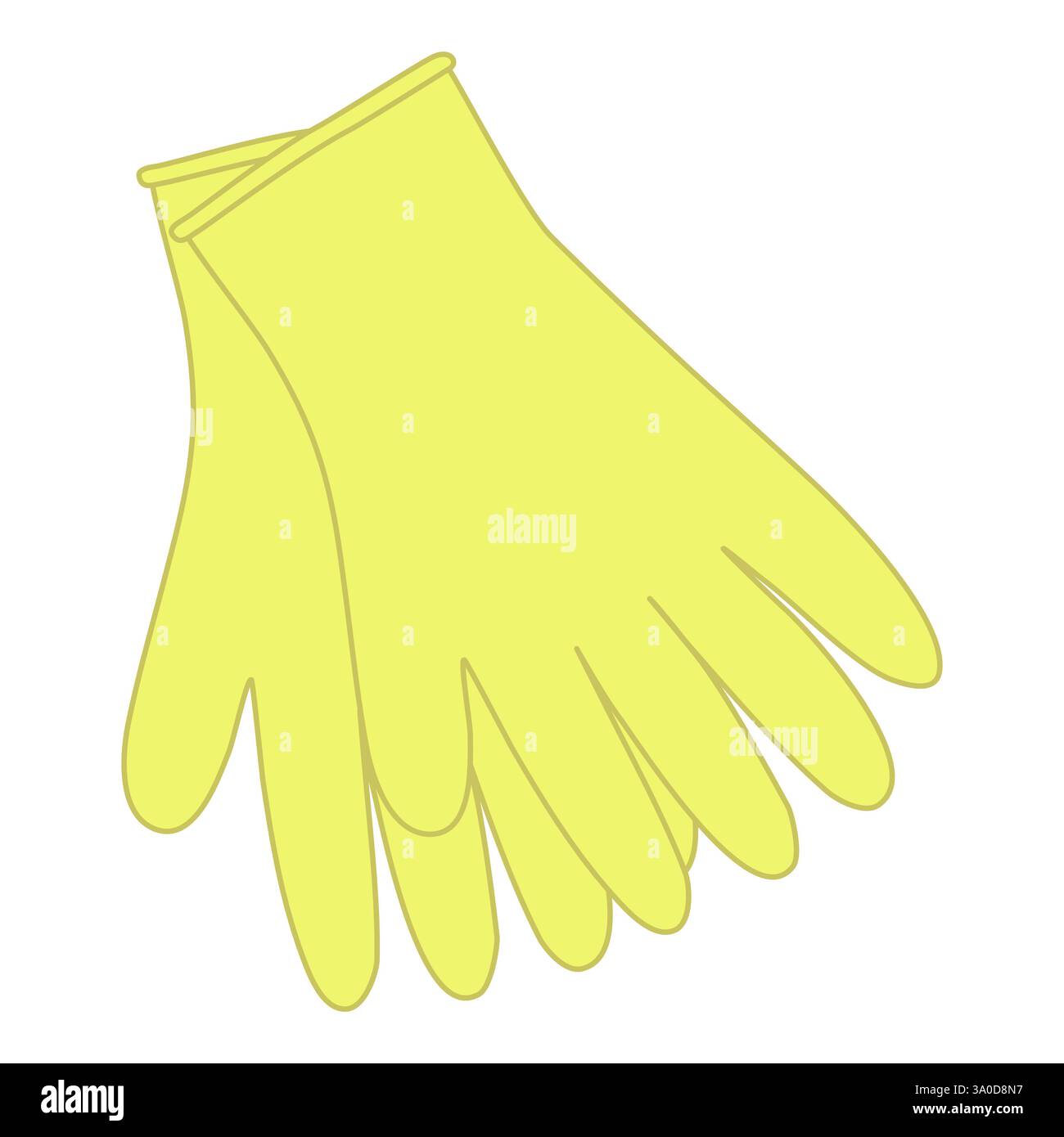 Protective yellow cleaning gloves ready for household chores, ensuring hygiene and hand safety ...
