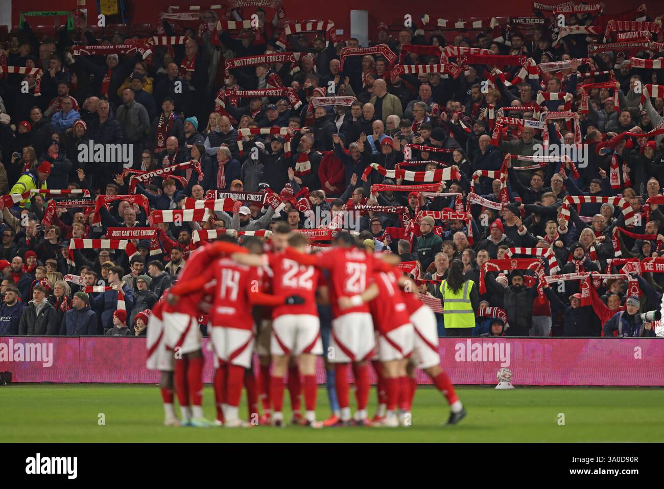 Nottingham, UK. 03rd Mar, 2025. Nottingham Forest fans hold up their ...