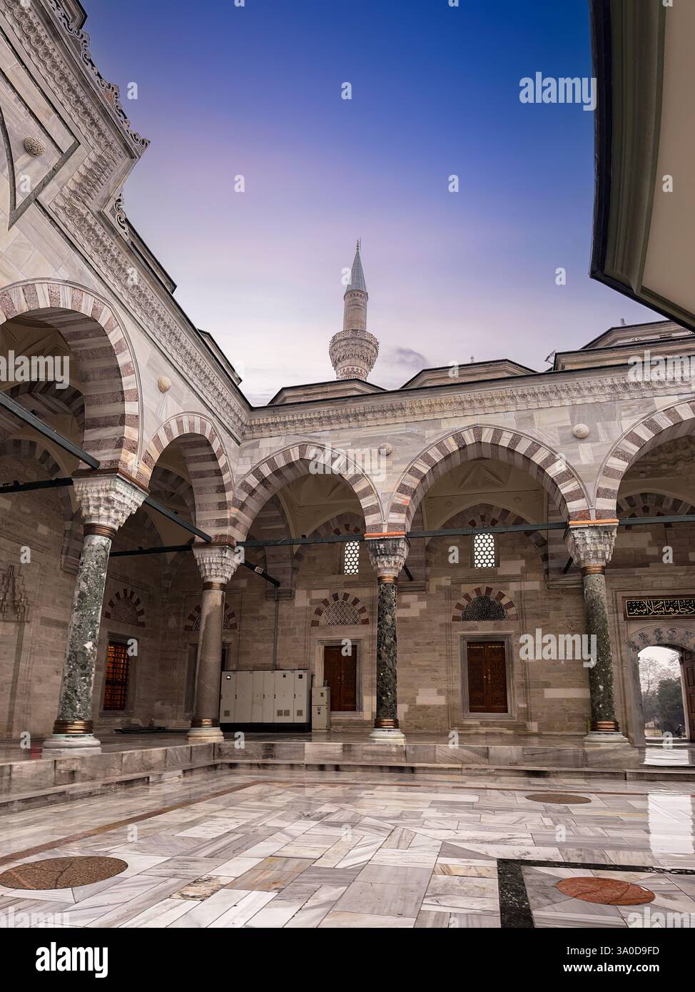 Courtyard of Historic Bayezid II Mosque with Marble Columns, Istanbul ...