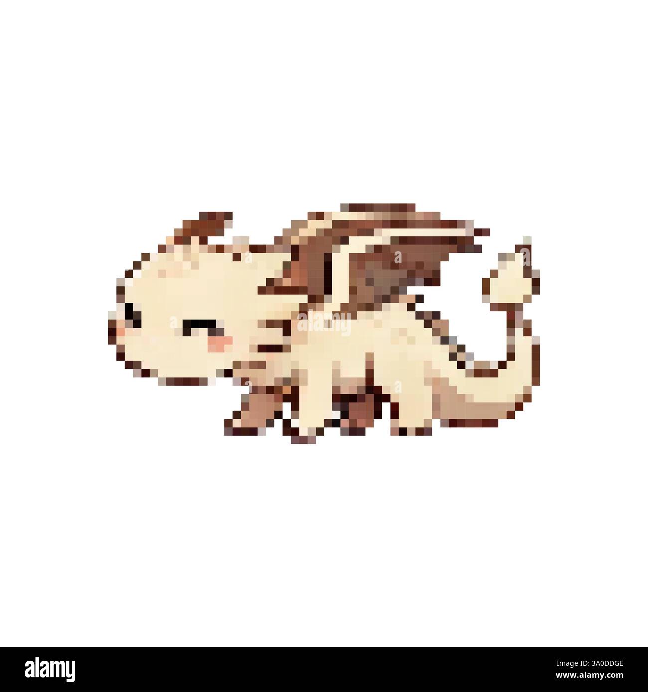 Baby dragon. Mythical creature white dragon. Baby dragon with wings ...