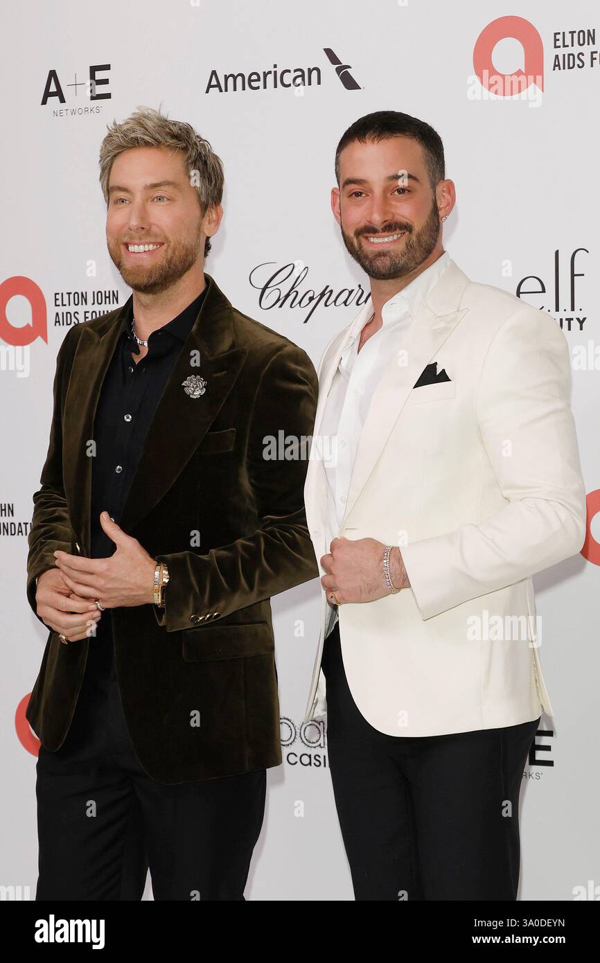 Lance Bass, Michael Turchin at the arrivals of the 33rd Annual Elton ...