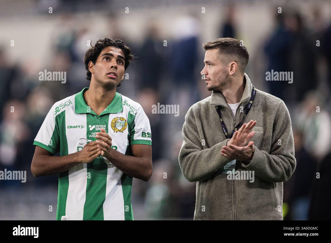 250303 Hammarbys Jonathan Karlsson och Oscar Johansson Schellhas efter ...