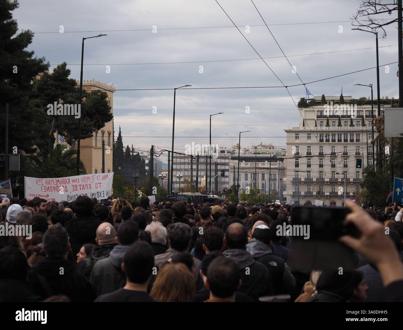 Athens, Greece - February 28, 2025: Large crowd gathered to protest ...