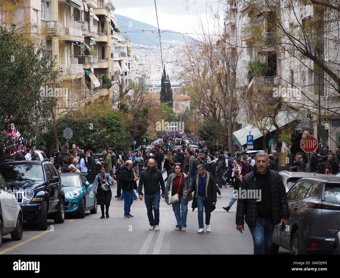 Athens, Greece - February 28, 2025: Busy Kolonaki street with people ...