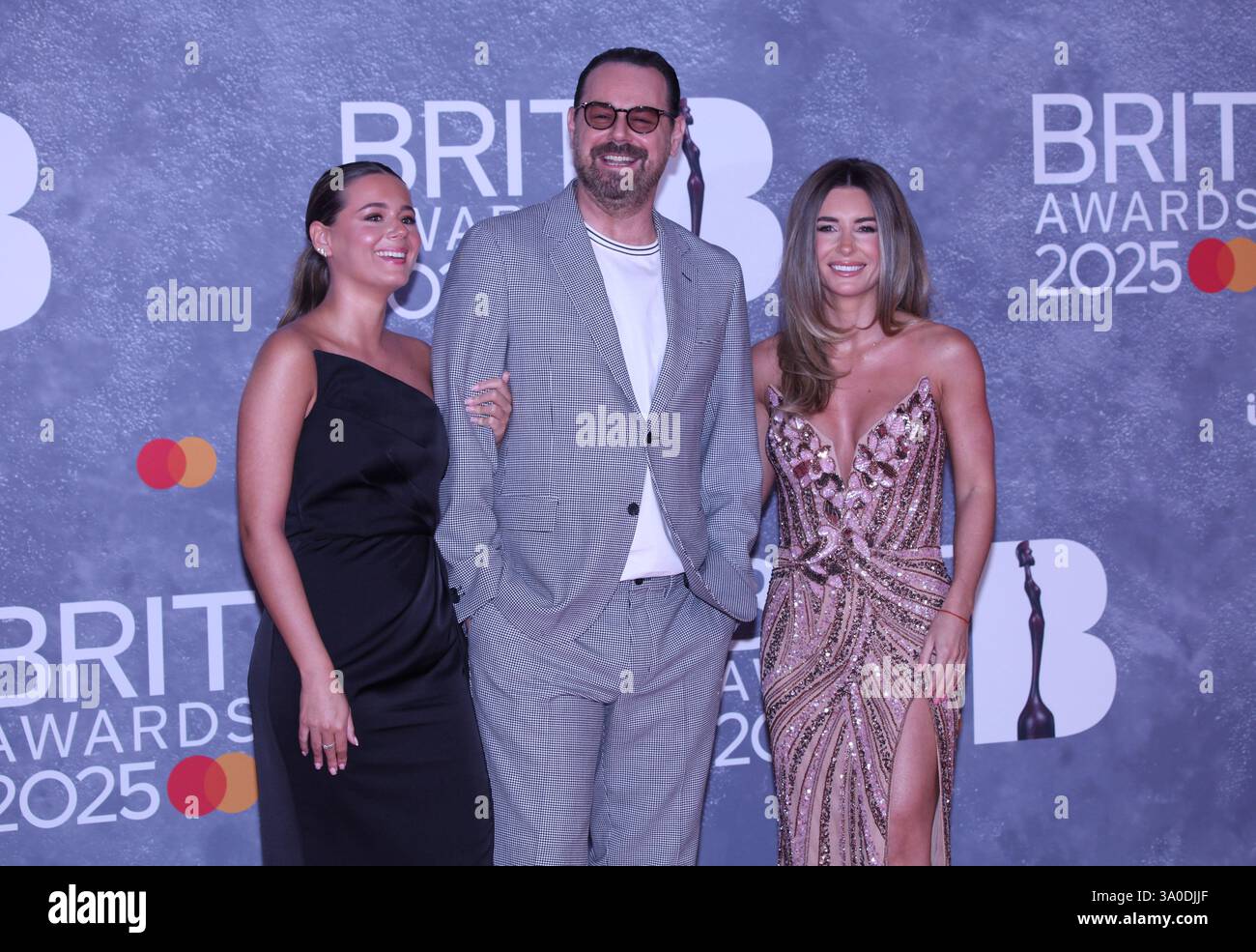 London, UK. Sunnie Jo Dyer, Danny Dyer and Dani Dyer at the BRIT Awards ...