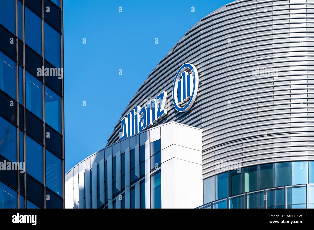 The Allianz headquarters, contemporary geometric forms on an office ...