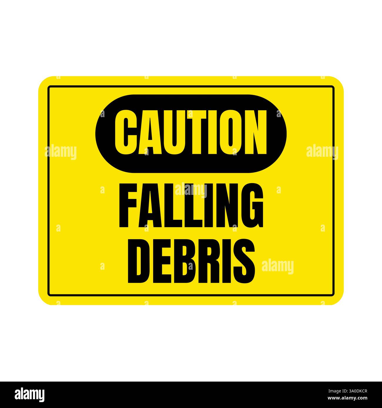 Caution falling debris sign illustration Stock Photo - Alamy