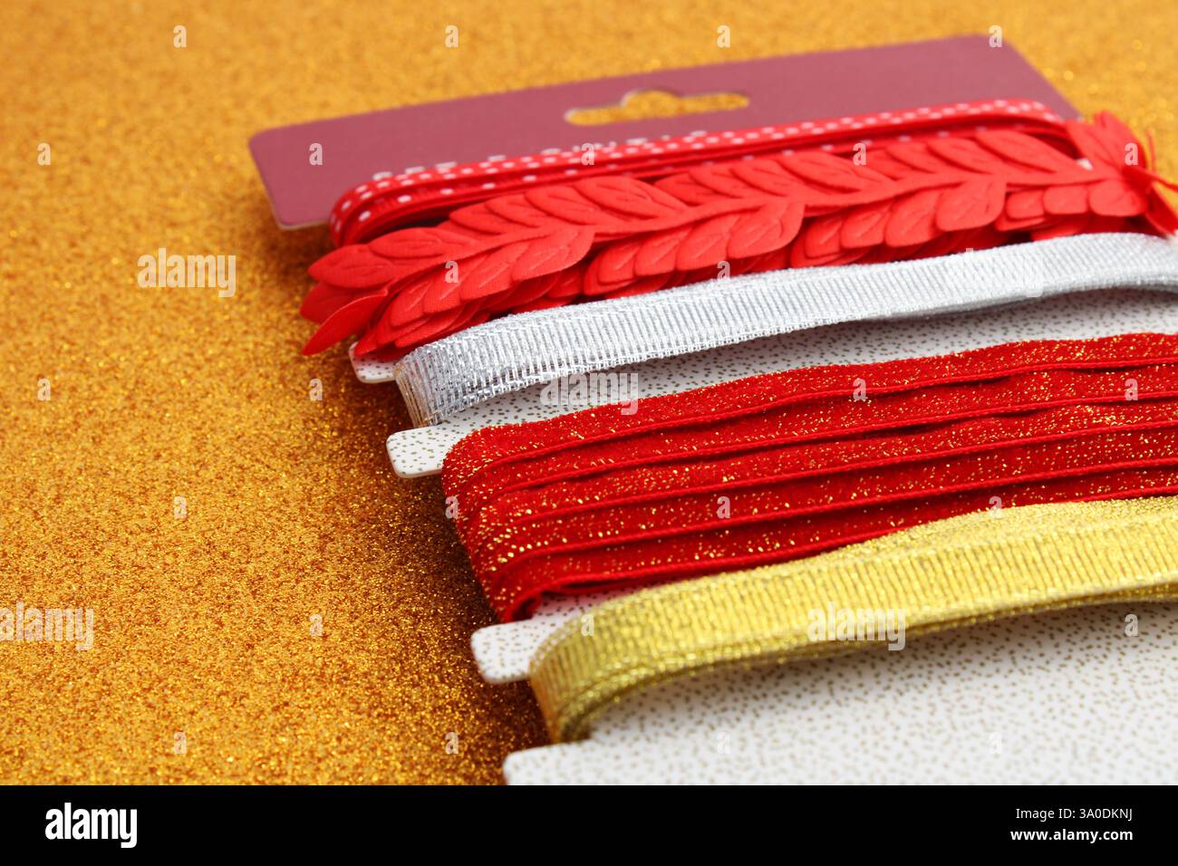 Set of textile decorative ribbons Stock Photo - Alamy