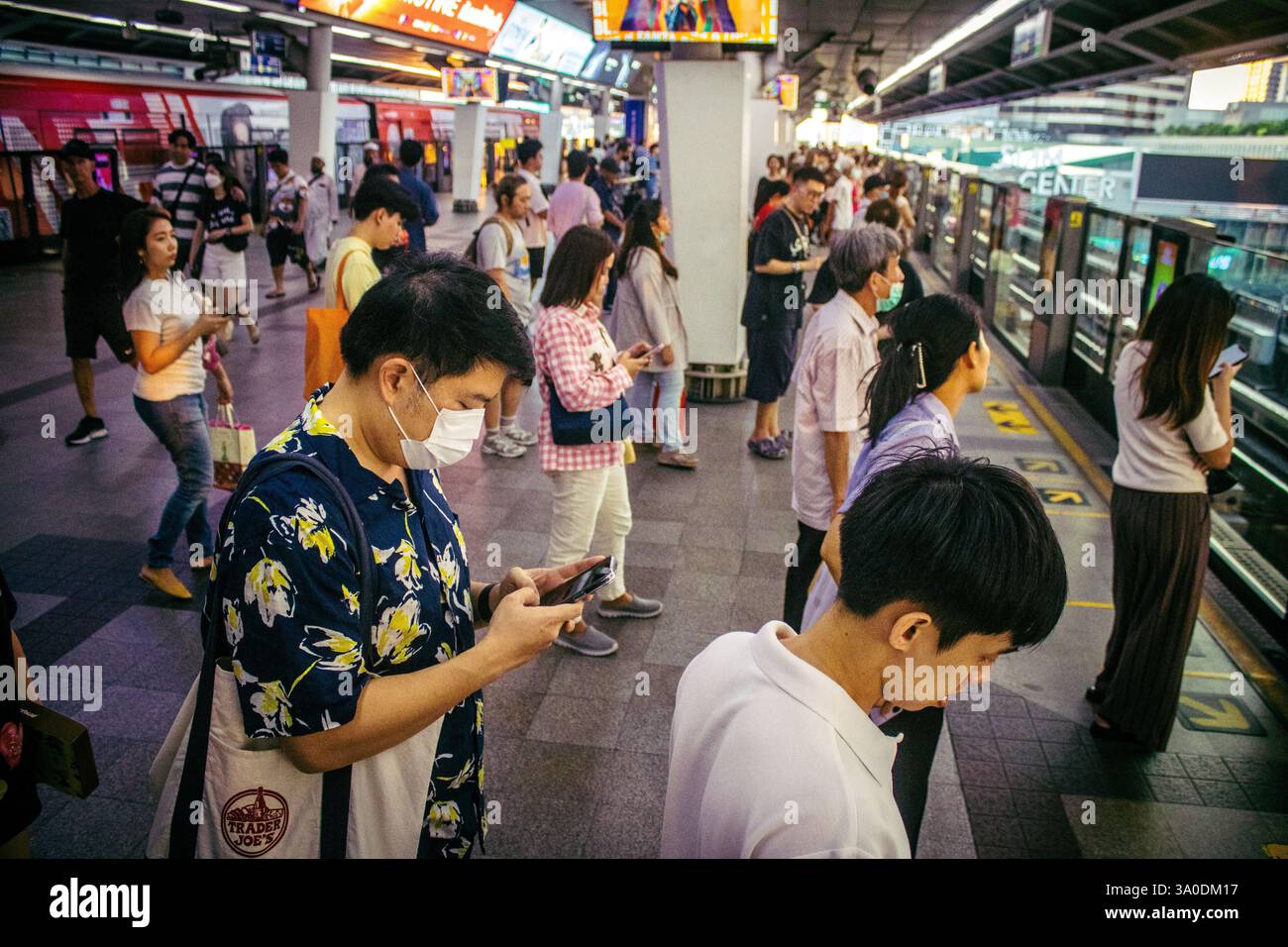 Bangkok, Thailand, March 02, 2025 The BTS Skytrain is a rapid transit ...