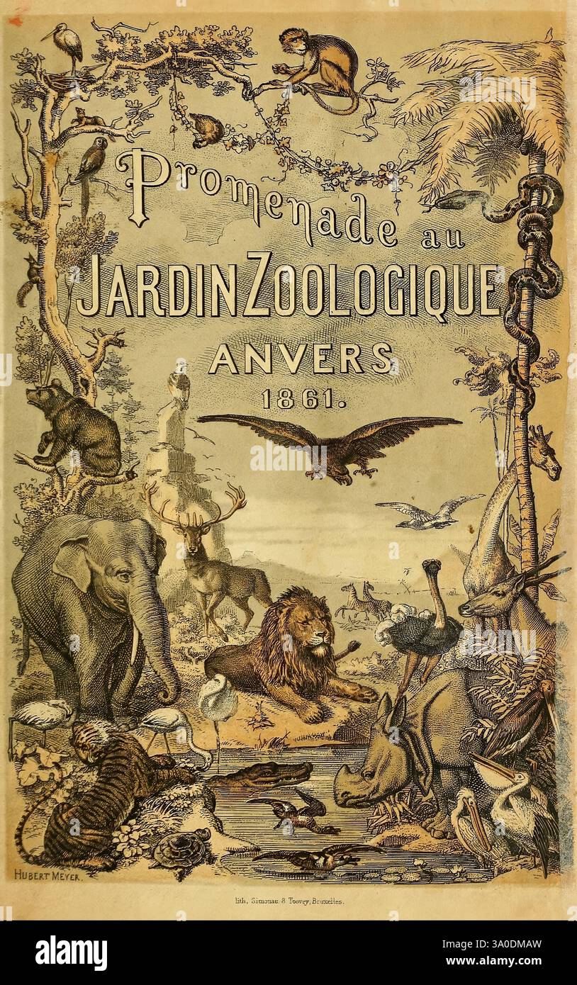 Promenade au jardin zoologique d'Anvers, Anvers, J.-E. Buschmann, 1861 ...