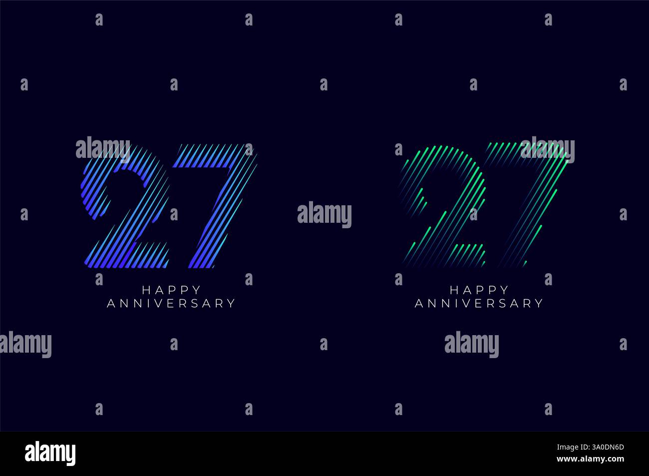 Dioagonal Line Stripes Speed Gradient Colorful 27th, 27th Happy ...