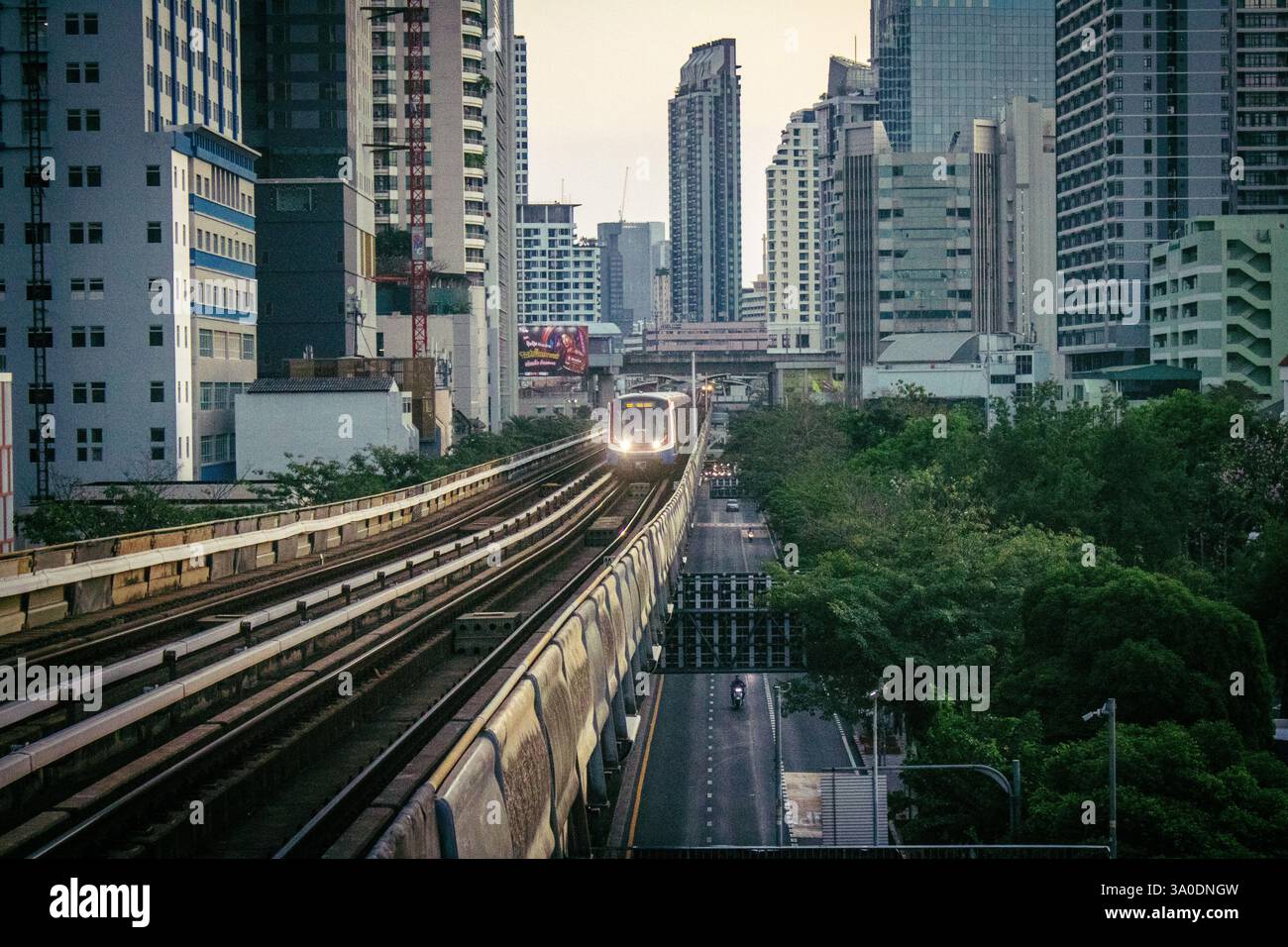 Bangkok, Thailand, March 02, 2025 The BTS Skytrain is a rapid transit ...