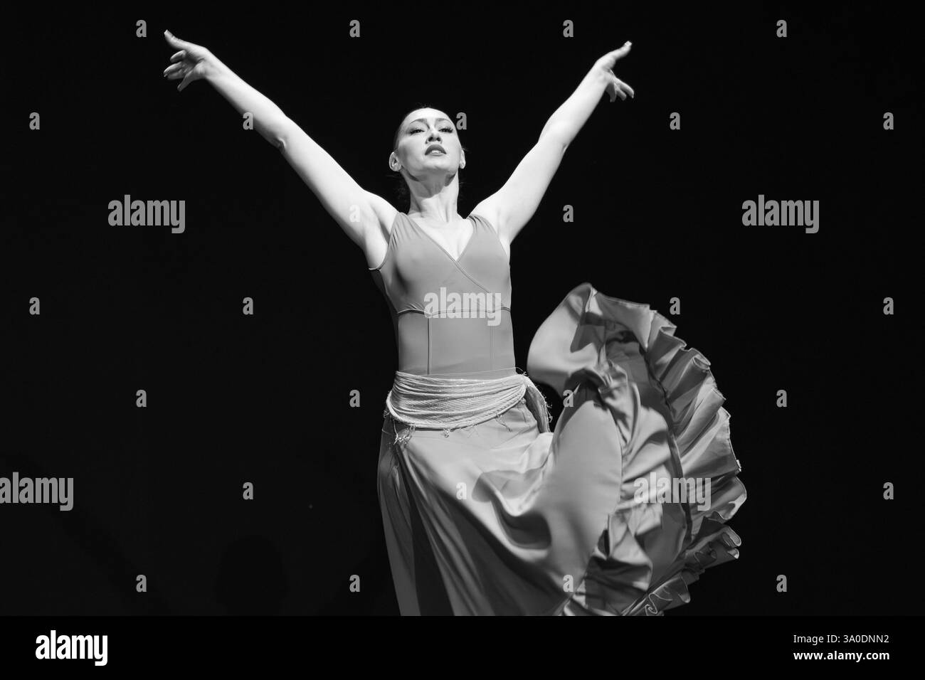 Flamenco ballet dancers during a performance of Bizet's CARMEN on the ...