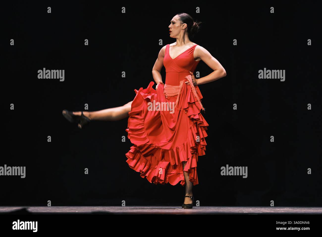 Flamenco ballet dancers during a performance of Bizet's CARMEN on the ...
