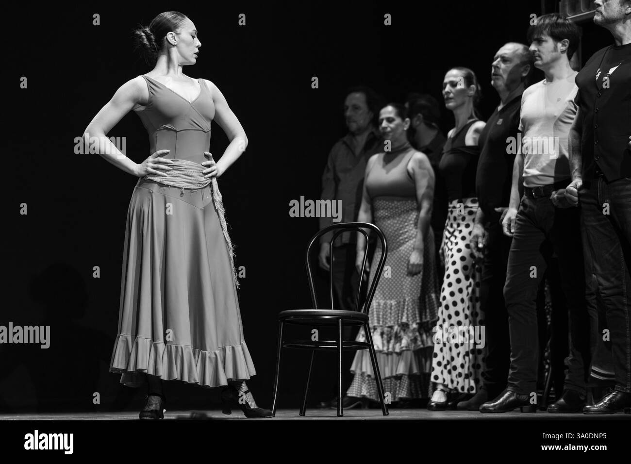 Flamenco ballet dancers during a performance of Bizet's CARMEN on the ...