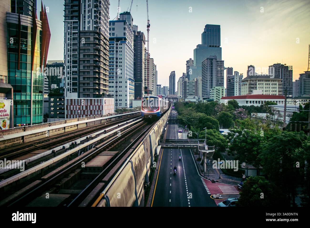 Bangkok, Thailand, March 02, 2025 The BTS Skytrain is a rapid transit ...