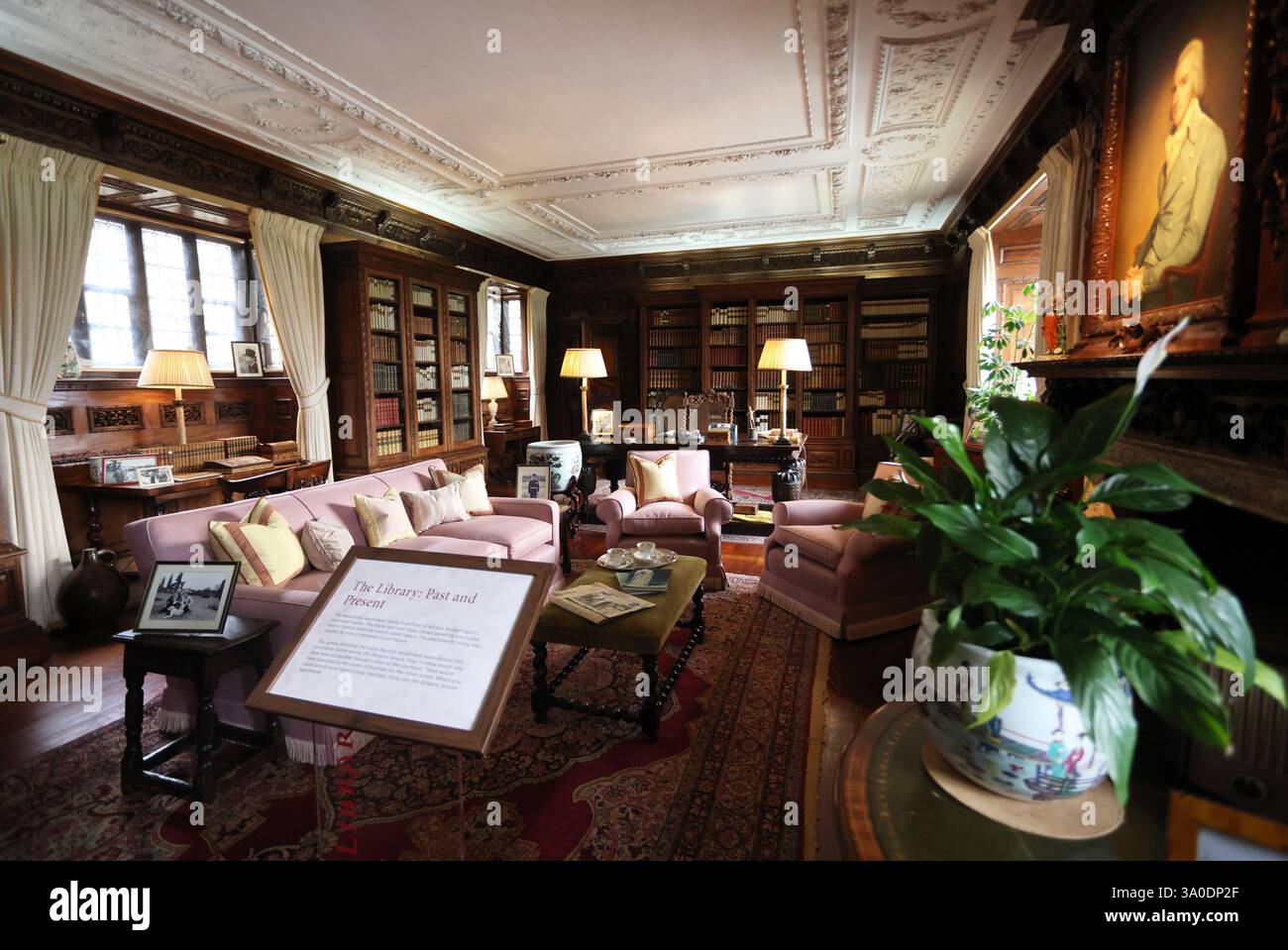 Interior of historic Hever Castle, once the home of Anne Boleyn, second ...