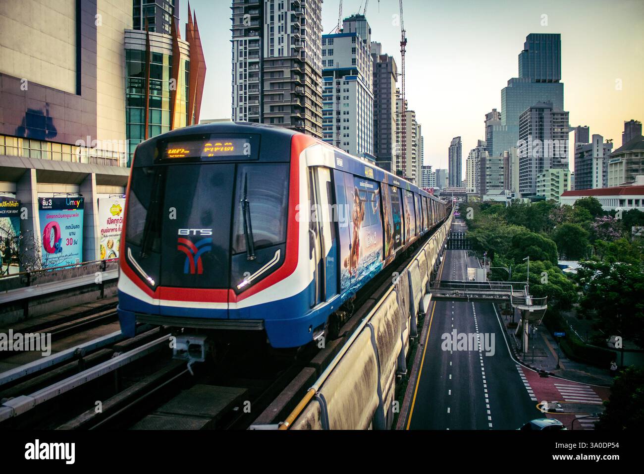 Bangkok, Thailand, March 02, 2025 The BTS Skytrain is a rapid transit ...