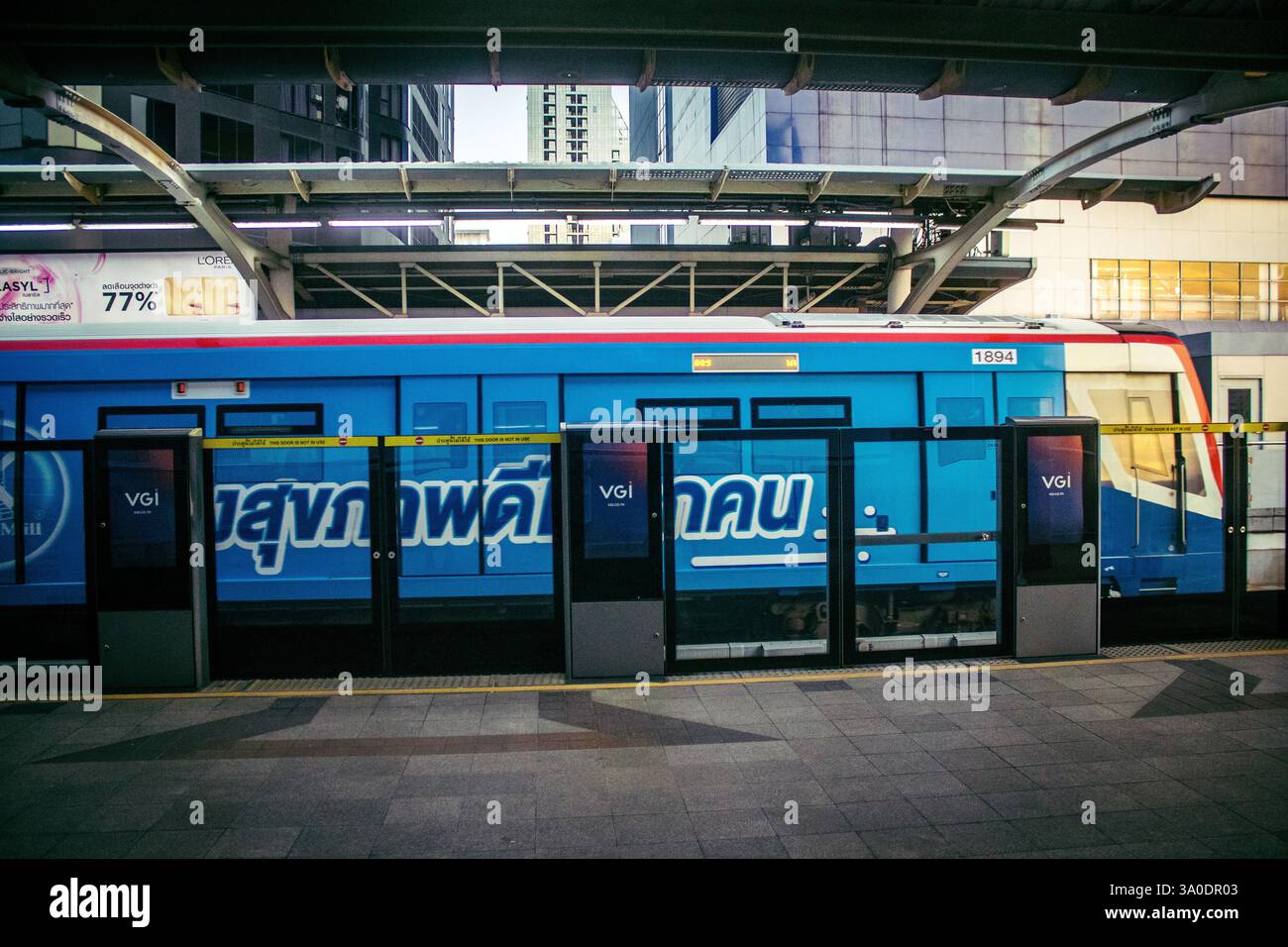 Bangkok, Thailand, March 02, 2025 The BTS Skytrain is a rapid transit ...
