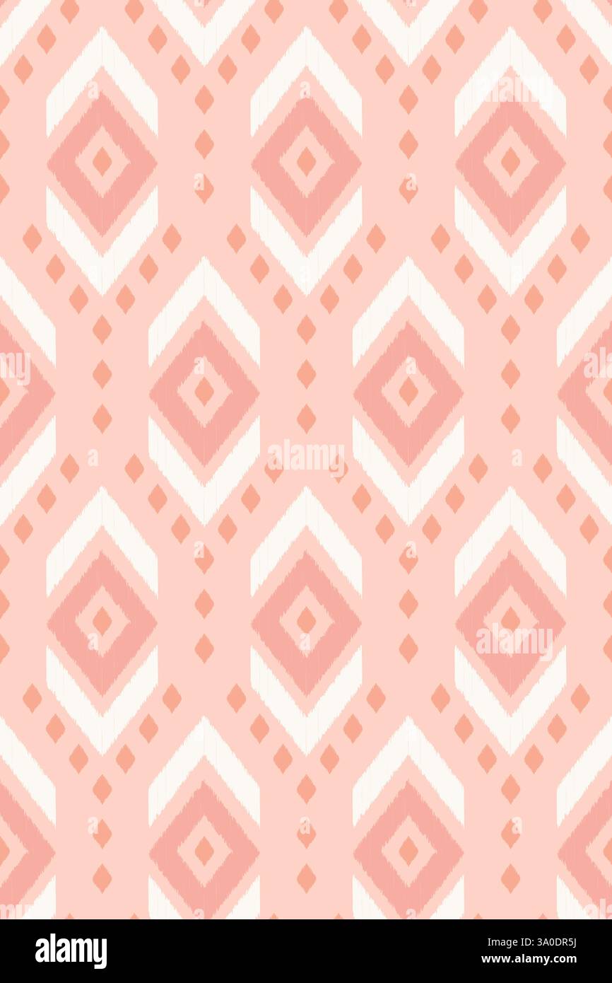 Seamless vector pattern with aztec tribal rhombs diamonds in girly ...
