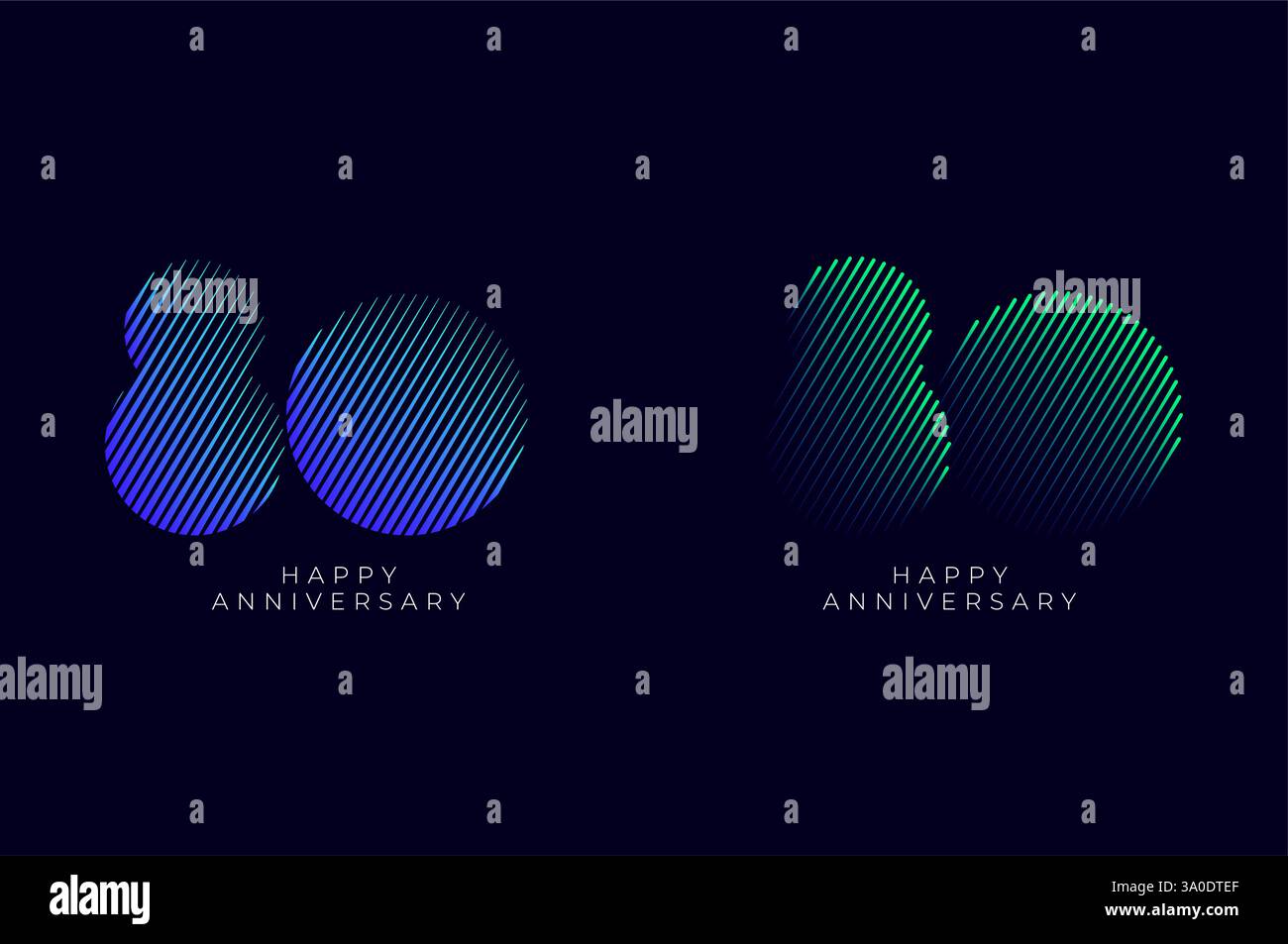 Dioagonal Line Stripes Speed Gradient Colorful 80th, 80th Happy ...