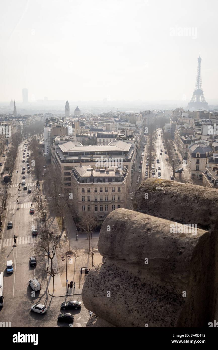 The Eiffel Tower in the Parisian morning mist from the top of the Arc de Triomphe - 26 - Paris ...