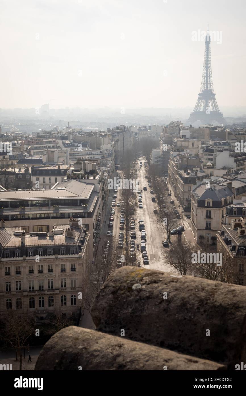 The Eiffel Tower in the Parisian morning mist from the top of the Arc de Triomphe - 27 - Paris ...