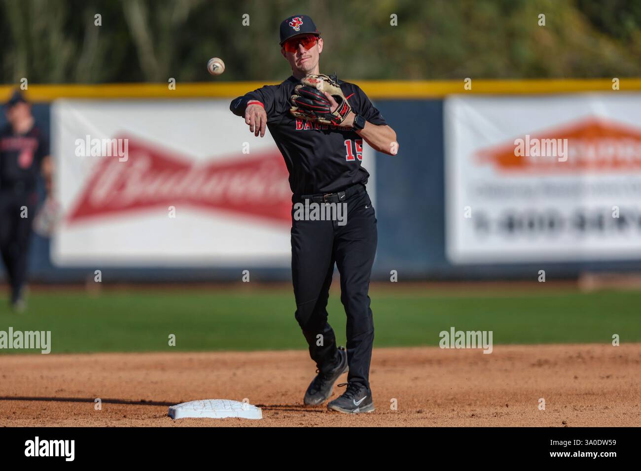 Ball State infielder Brett Griffiths (15) in action during an NCAA ...