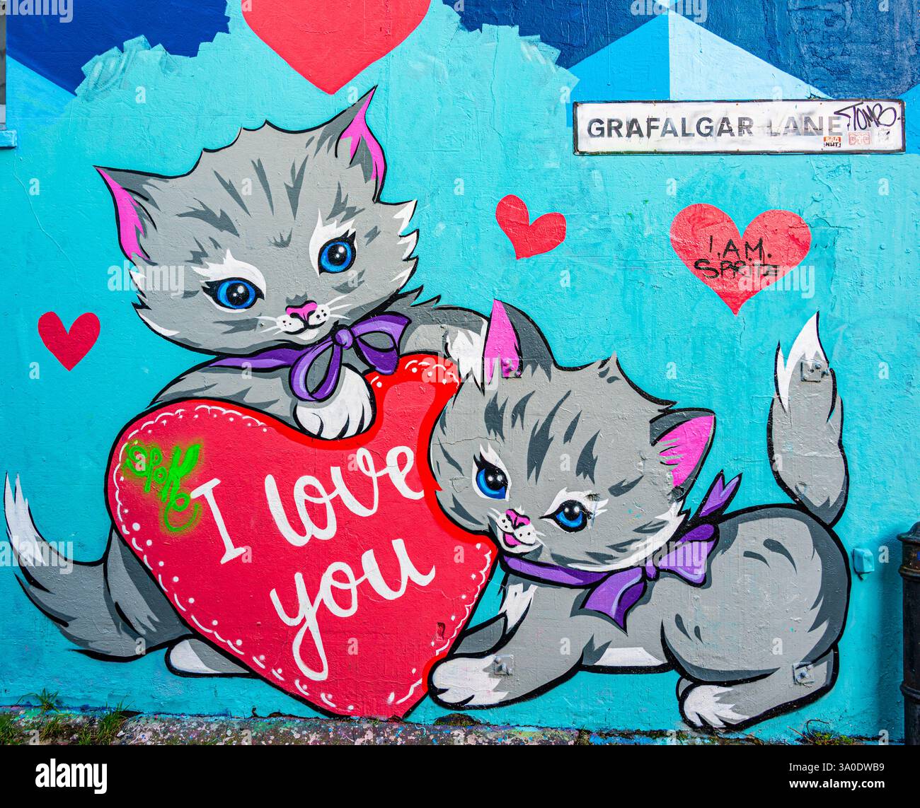 I love you Mural with kittens by I.AM.SPRITE on a North Laine Brighton ...