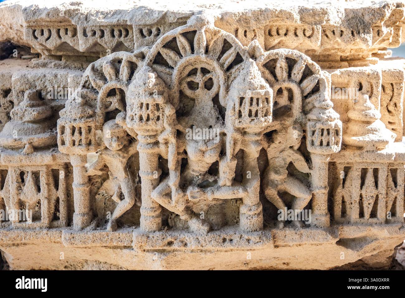 Ancient carvings in sandstone showing intricacy despite heavy ...