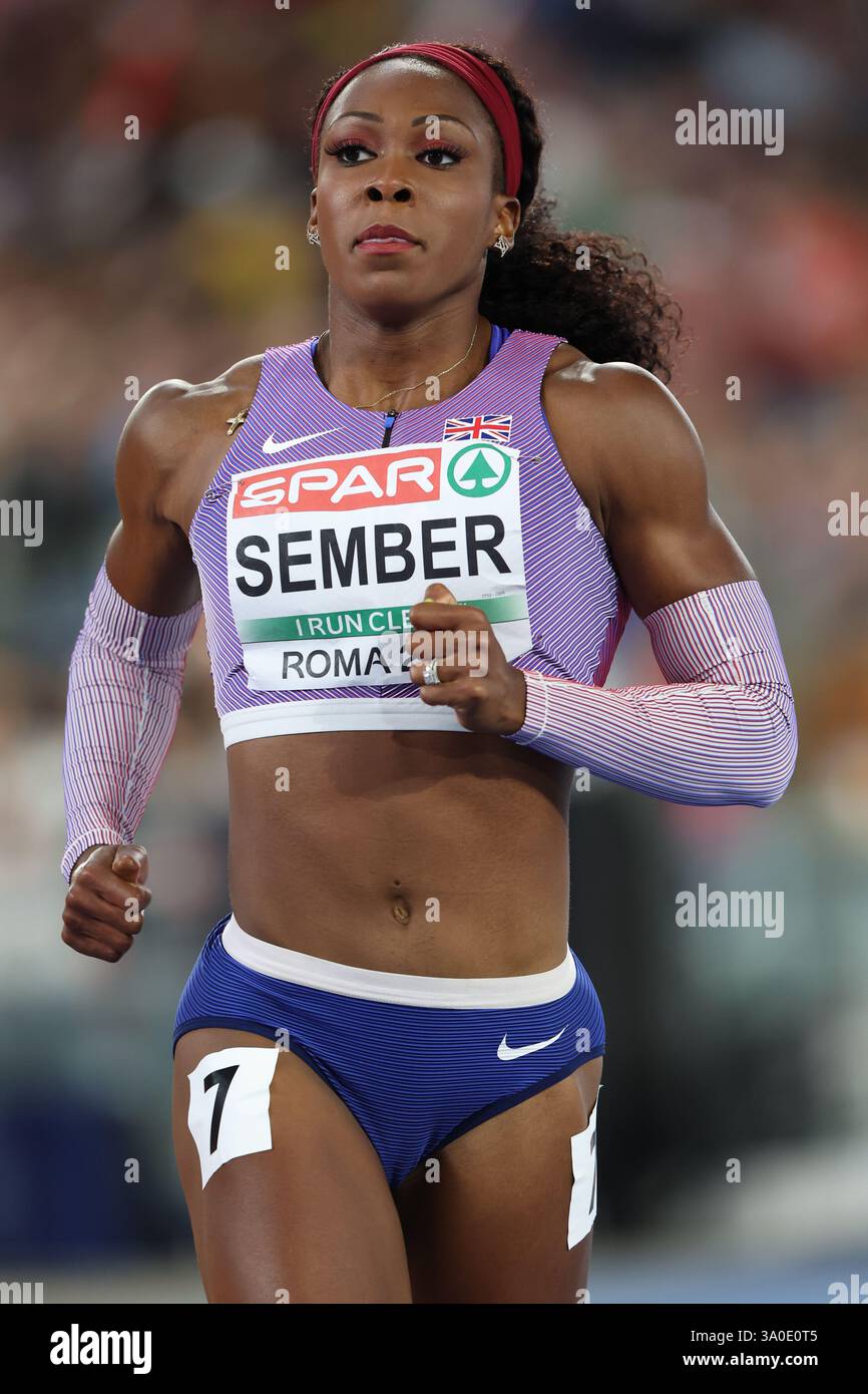 Cindy SEMBER after the 100m Hurdles at the European Athletic ...