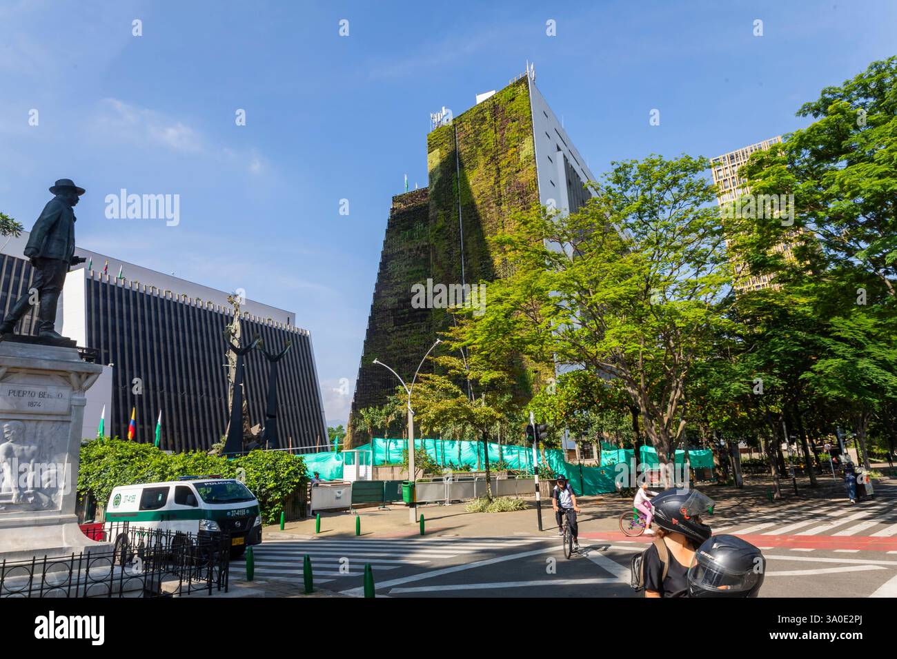 Vertical Garden La Alpujarra Administrative Center. Avenida San Juan. Medellin downtown. The ...