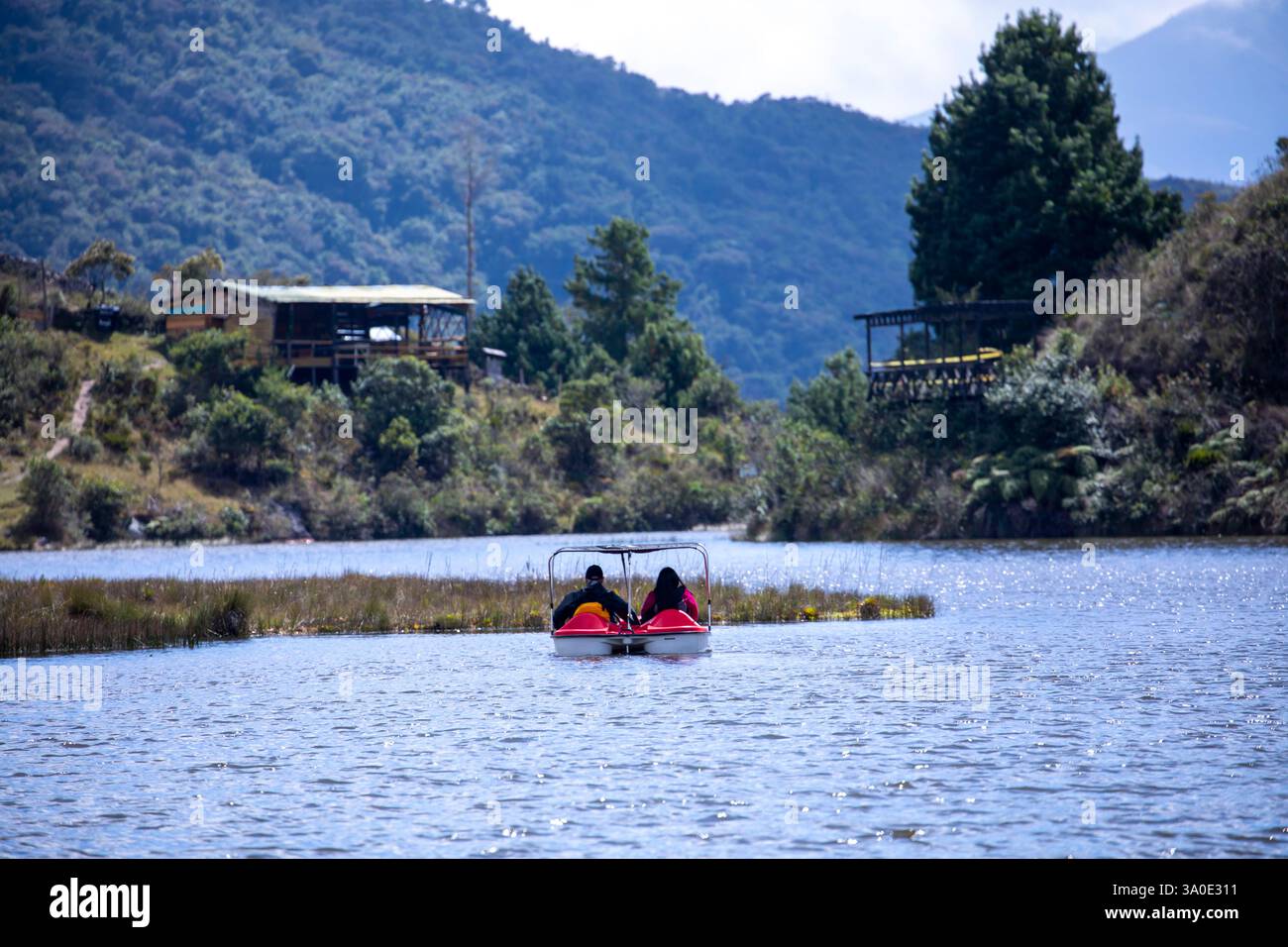 The Laguna de Cácota or Laguna del Cacique is surrounded by lush ...