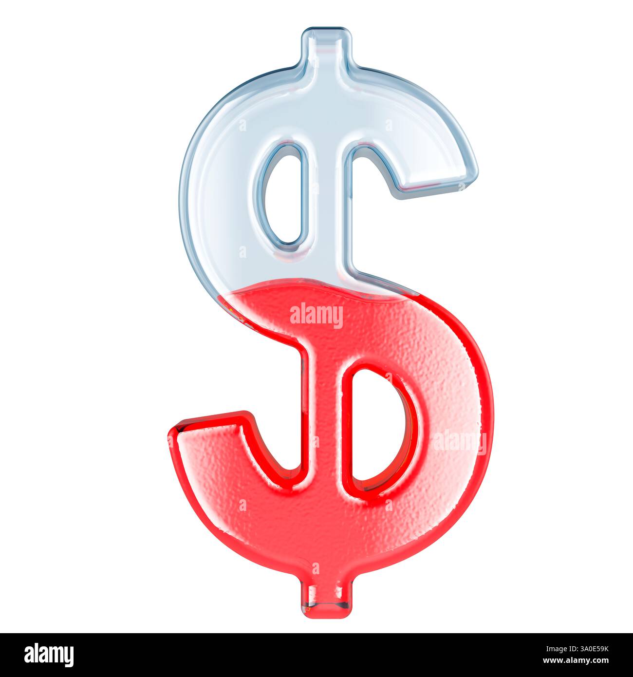 Dollar symbol with red liquid inside. Liquid capital or fluid capital ...