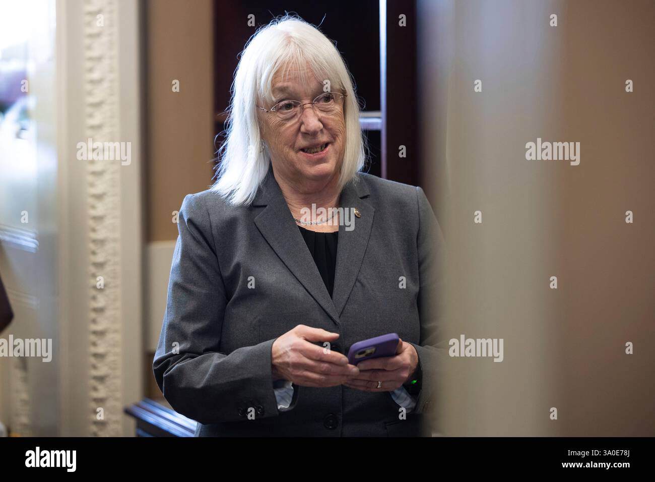 Sen. Patty Murray (D-Wash.) is seen in an anteroom before a press conference on Social Security ...
