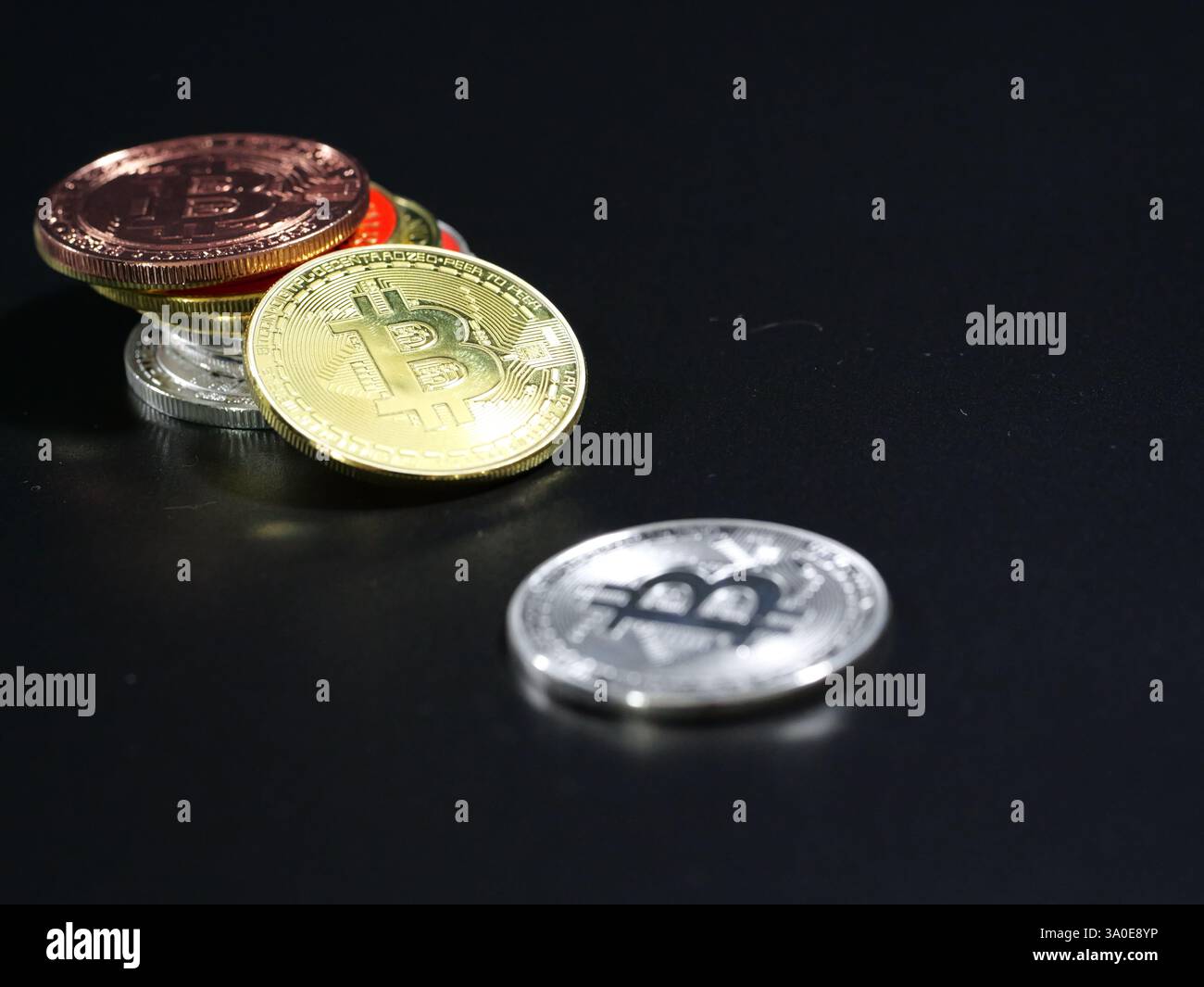 United States - March 3, 2025: Coins Representing Cryptocurrency on a ...