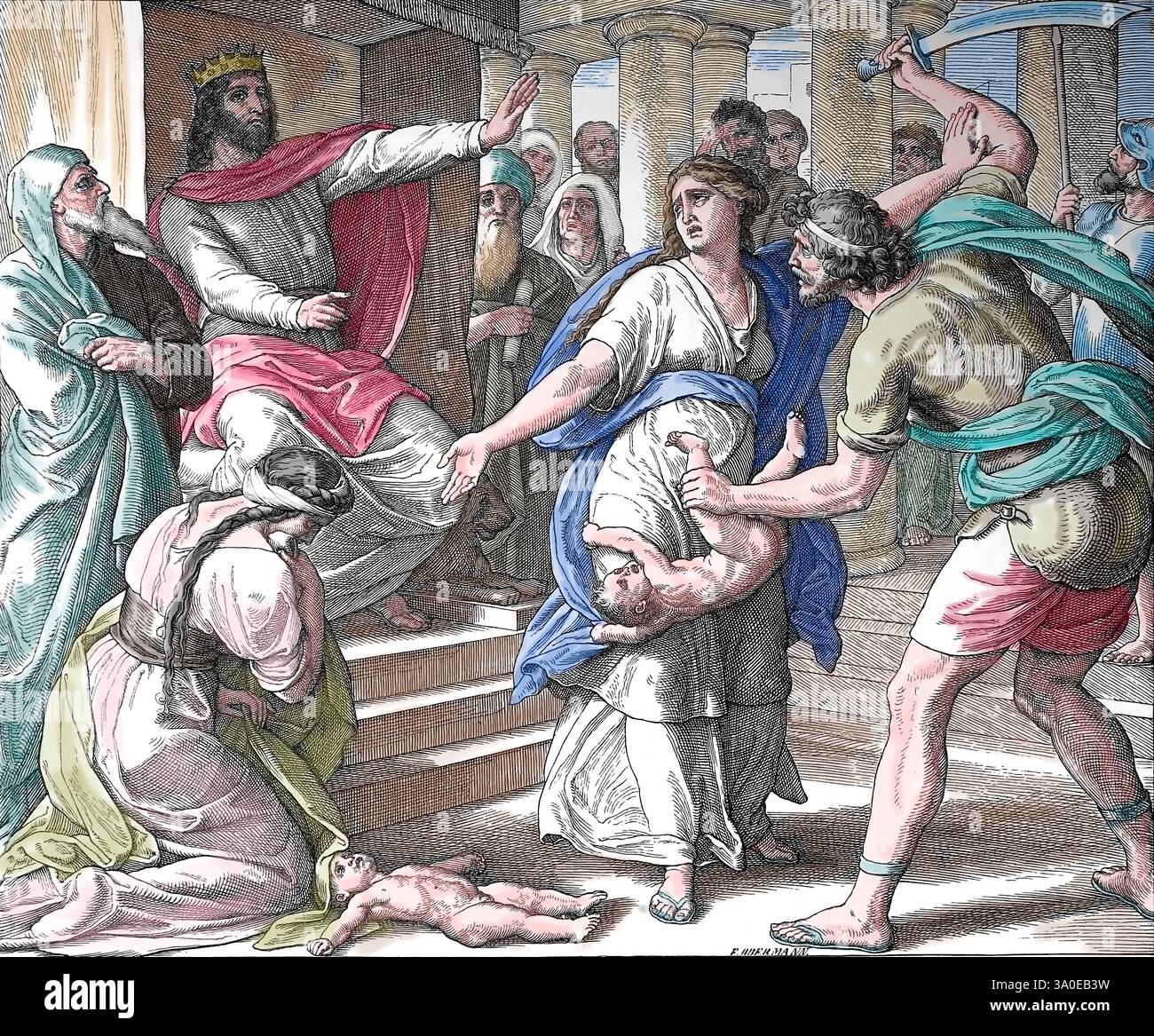 Old Testament. Judgement of Solomon. First Book of Kings. Illustration ...