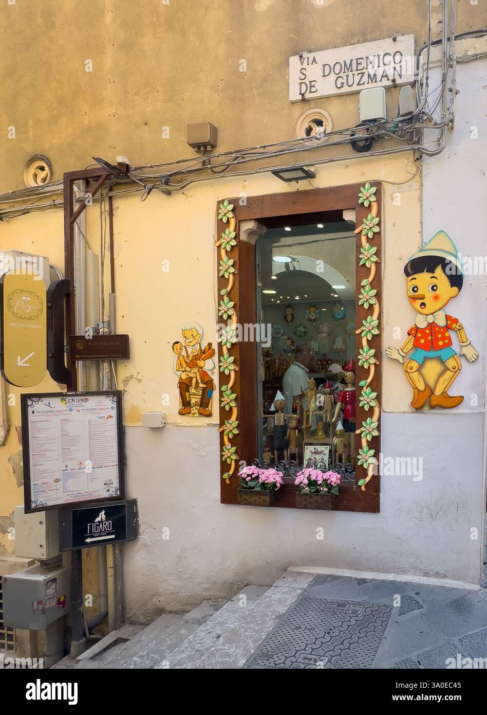 Taormina, Sicily, Italy - July 5, 2024: Historic downtown. Souvenir ...