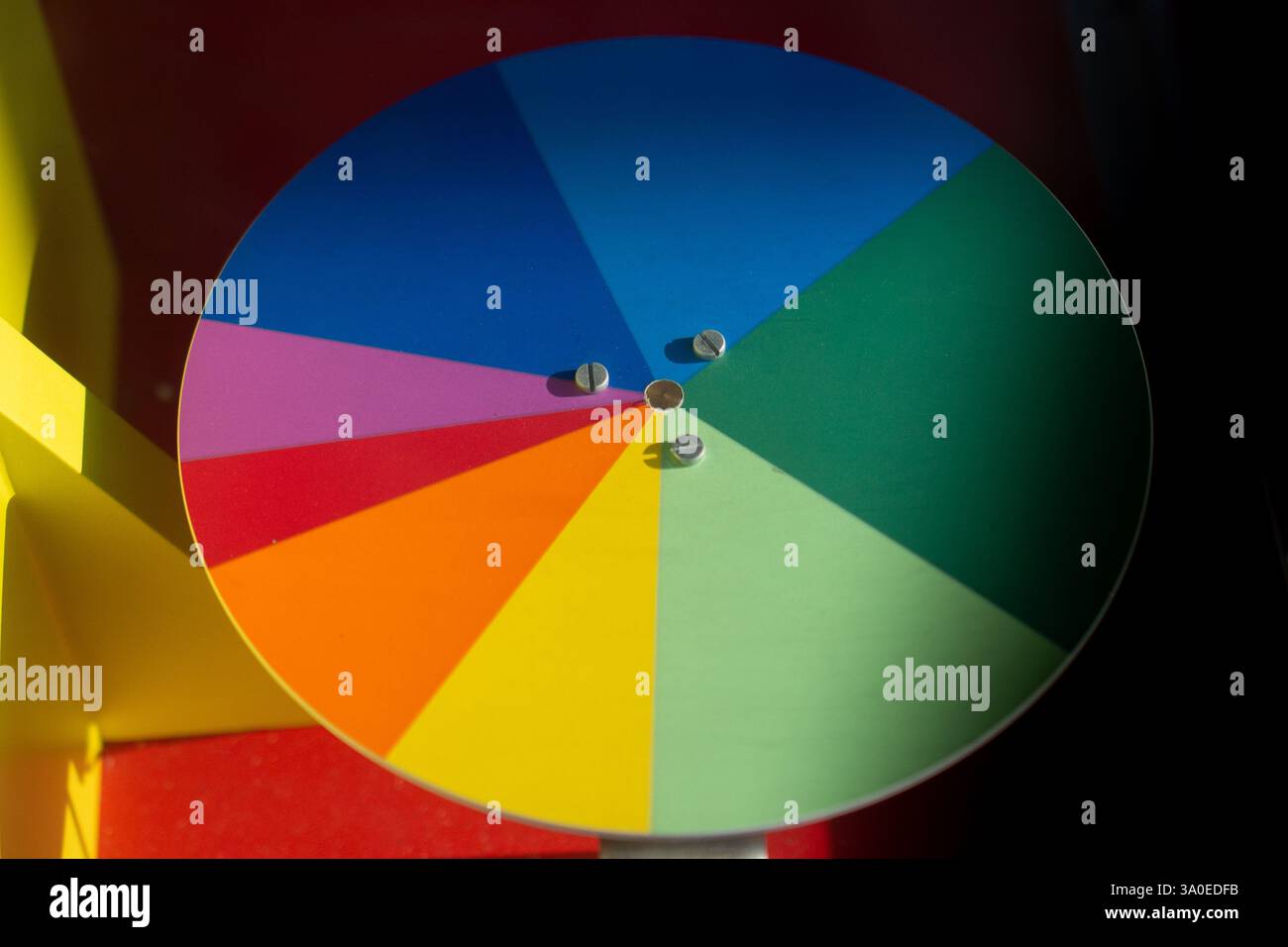 Rainbow colored color wheel with colors Stock Photo - Alamy