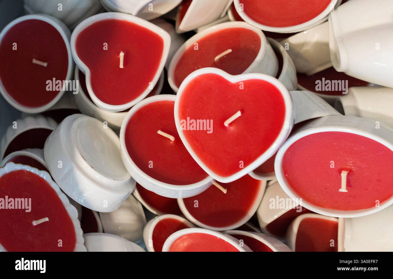 Colorful decorative objects in the shape of a heart Stock Photo - Alamy